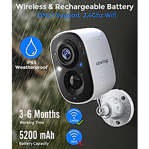abetap Wireless Security Camera - Outdoor WiFi Security Cameras w/Color Night Vision, AI/PIR Detection, 2-Way Talk, Cloud/SD, Weatherproof, Battery Powered Outdoor Cameras for Home Security Outside