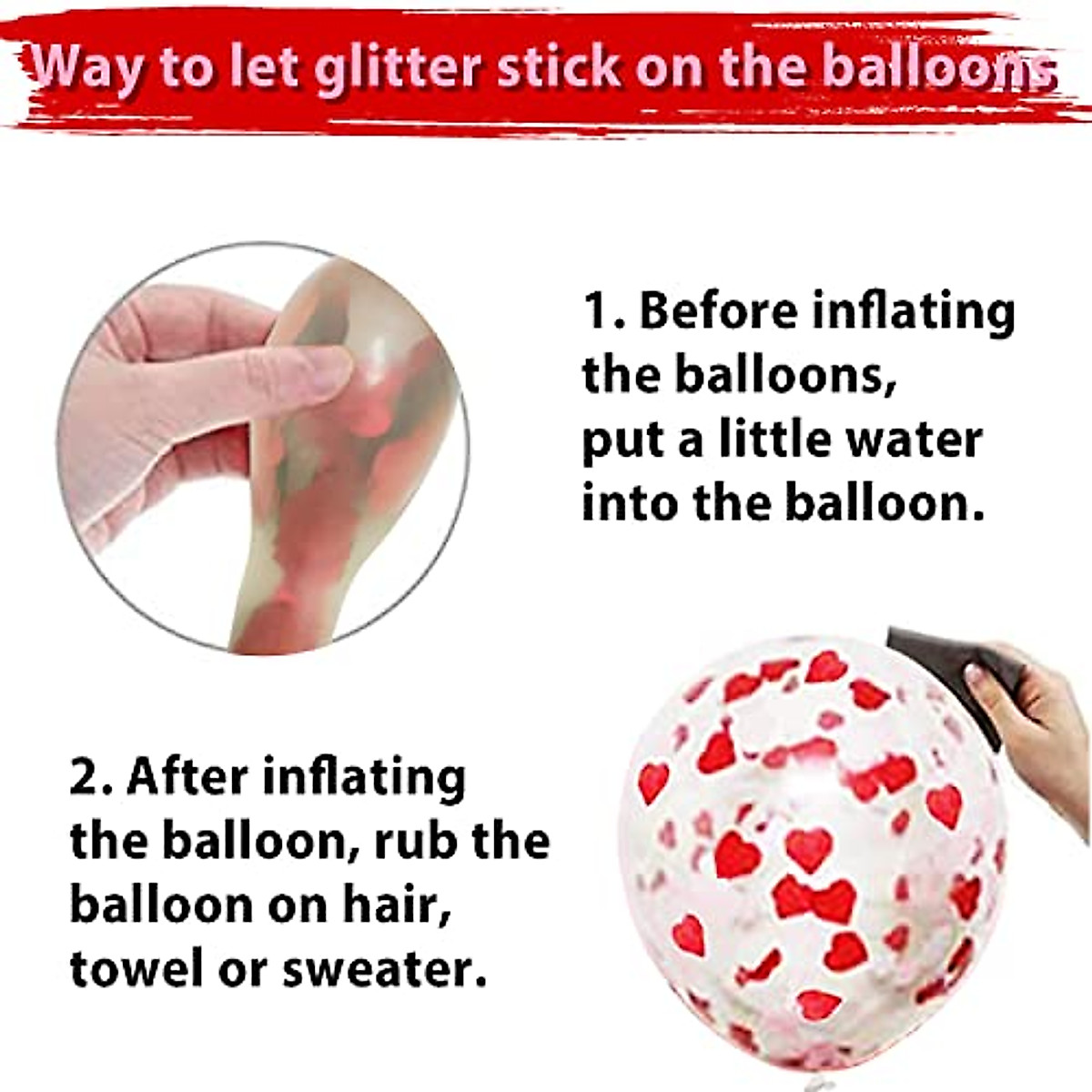 Valentines Day Decorations, 64Pcs Pink White Heart Print Balloons Heart Confetti Balloons Foil Balloons for Valentines Day Proposal Engagement Wedding Party Decorations