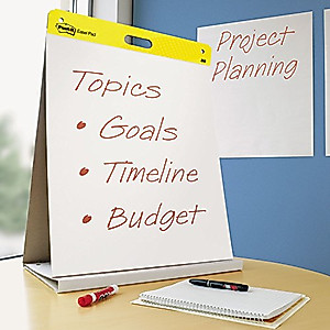 3M Post-it 563R Self Stick Tabletop Easel Unruled Pad, 20 x 23, White, 20 Sheets