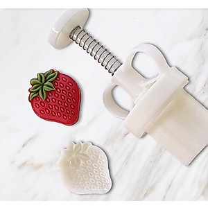 Mooncake Molds with Stamp, Mid-Autumn Festival Moon Cake Mold Set Hand Press mooncake Dessert DIY (1 Grape Stamp-1)