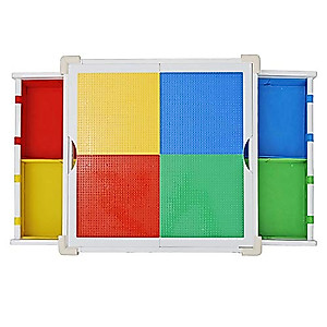 4-in-1 Game and Construction Table Set for Indoor Activities and Outdoor Water Play Storage