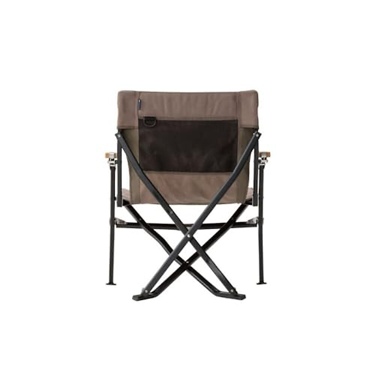 Snow Peak Luxury Low Beach Chair - Teak Wood Armrest and Canvas Seat - 23 x 26 x 27 in