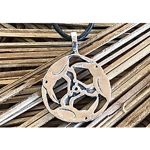 Pewter Triple Raven Poe Gothic Pendant on Leather Necklace