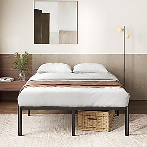 Zinus Van 16 Inch Metal Platform Bed, Steel Slat Support, No Box Spring Needed, Eco Friendly WonderBox Packaging, Easy Assembly, Black, Queen