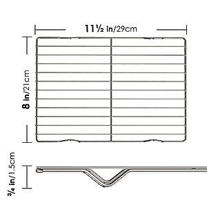 Adorila 2 Pack Cooling Rack for Baking, 8" x 11" Stainless Steel Grill Rack, Small Grid Baking Rack for Baking Cooking Roasting Oven