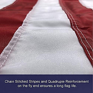 American Flags for Outside 3x5 Made in USA - Nylon Outdoor Heavy Duty US Flag with Sun Protected Colors Embroidered Stars Durable Sewn Stripes Quadruple Stitching on The Fly End