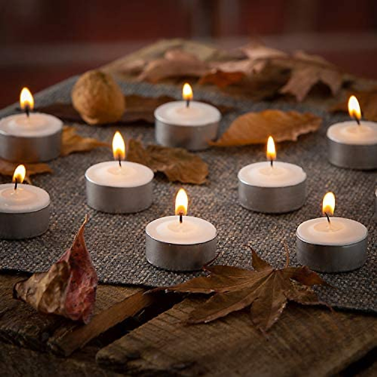 Realm White Unscented 4 Hour Burn Tea Light Candles (12 Pack) | Smokeless + Long Lasting + Even Burning | Mess Free Candles That Will Light Up Your Home