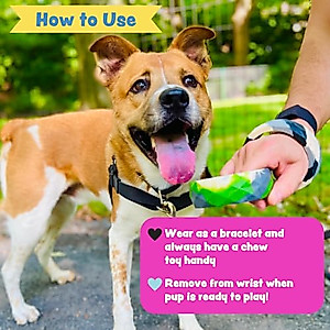 Sweet Paws Chunky Teething Rings for Dogs, Bracelet Food Grade Silicone Puppy Chew Toys for Large Puppies, Durable Dog Ring Toy for Medium Large Dogs, Puppy Teething Chews - Pink Lemonade