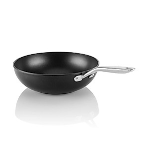 TECHEF - Onyx Collection, 12-Inch Nonstick Flat Bottom Wok/Stir-Fry Pan - PFOA Free, Dishwasher and Oven Safe, Made in Korea