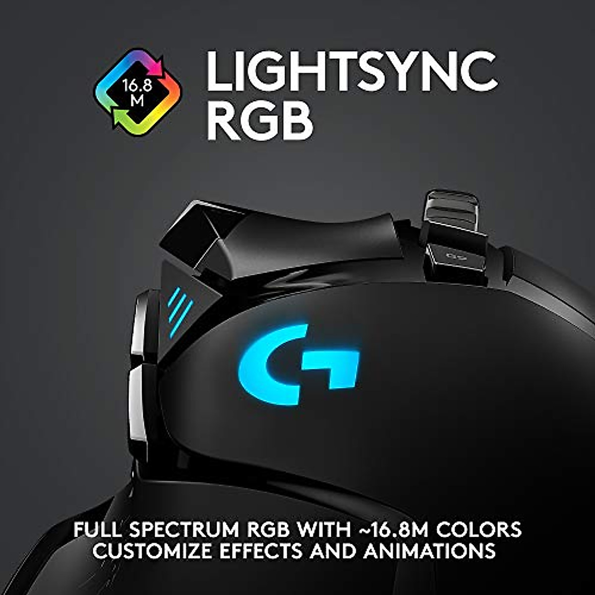 Logitech G502 Lightspeed Wireless Gaming Mouse, Hero 25K Sensor, 25,600 DPI, RGB, Adjustable Weights, 11 Programmable Buttons, Long Battery Life, POWERPLAY-Compatible, PC/Mac - Black