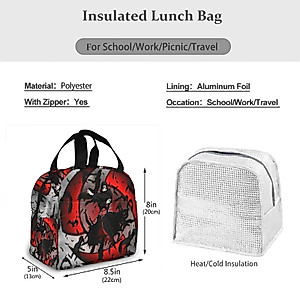 SUMFEELS Shippuden Uchiha Itachi Insulated Cooler Lunch Bags For Women Men Kids Adult Teens Leakproof Reusable Portable Cute 3d Print Lunch Bag Summer Holiday Tote Box For Hiking, One Size