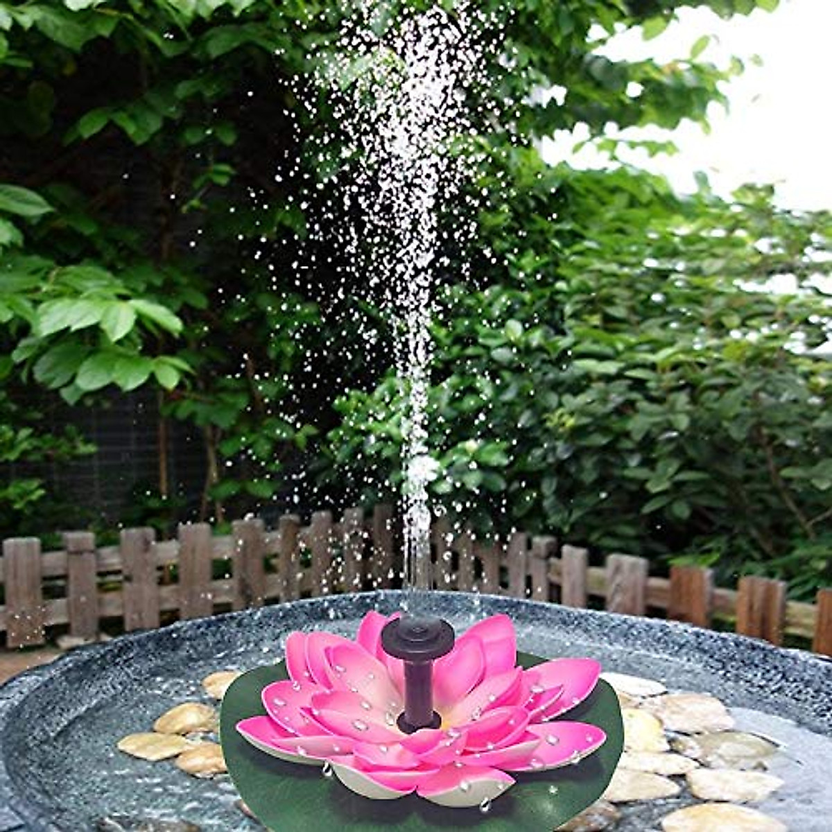 n/a Solar Lotus Fountain Lotus Flower Fountain Fountain Water Pump Courtyard Landscape Colors Garden Fountain Pond Solar (Color : B)