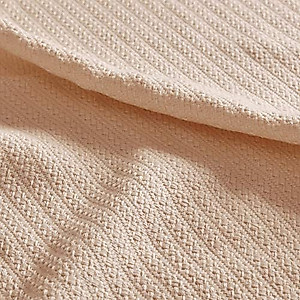 Madison Park Liquid Cotton Luxury Blanket Premium Soft Cozy 100% Ring Spun Cotton For Bed , Couch or Sofa, Twin, Blush