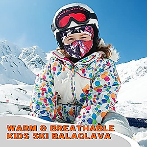 Botack Kids Ski Mask, Winter Warm Breathable Balaclava Face Mask for Boys Girls Snowboarding Snow Sports