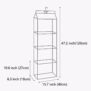 Jwukiie Wall-Mounted Carrying Bag and Wallet’s Storage Bag, with 4 Space-Saving Bag Storage Systems，Handbag Storage Hanging Bag for Wardrobe Closet (Pack of 2 Grey)