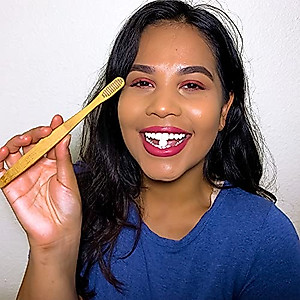 Chomp Toothpaste Tablets Refill Peppermint (2) Bundle with Bamboo Flossing Toothbrush (1)