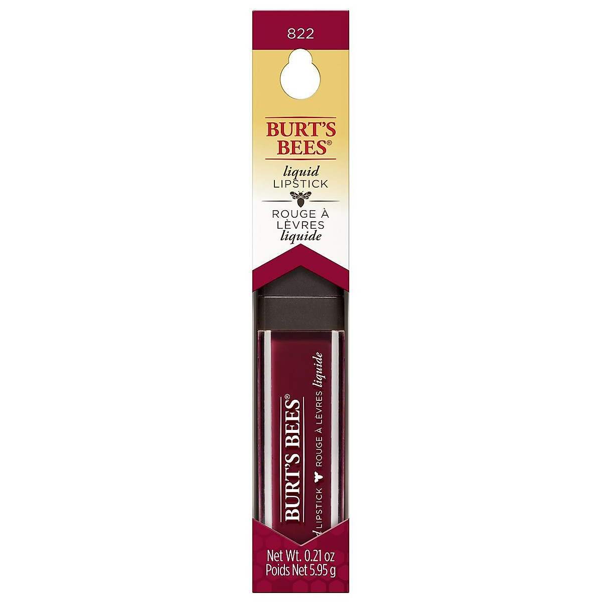 Burt's Bees 100% Natural Glossy Liquid Lipstick, Garnet Glacier, 1 Tube