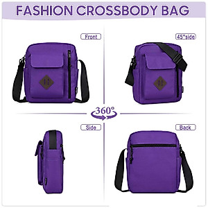 VASCHY Small Messenger Bag, Lightweight Casual Crossbody Sling Shoulder Side Bag for Women for Work/Travel/Daily Purple