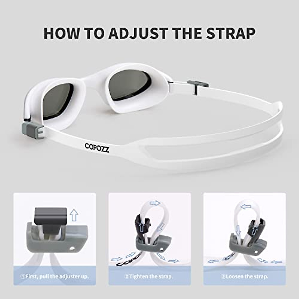 COPOZZ Swimming Goggles Men Women, Youth Swim Goggles Anti-fog Lenses Anti Uv No Leaking Adult Teenagers Pool Water Glasses