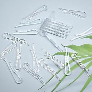 SHRJ 300Pcs Plastic Alligator Clip U Shape Clothespins Transparent Shirt Fixing for Ties Socks Pants Skirts, Hold Garments in Place, 1.5inch/38mm
