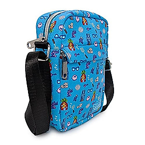 Buckle Down Nickelodeon Bag, Cross Body, Spongebob Squarepants Under The Sea Icons Collage, Blue, Vegan Leather