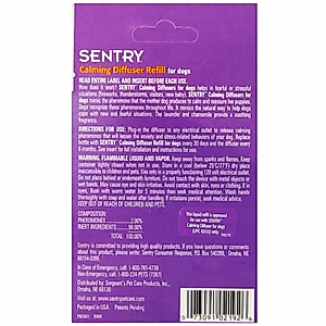 SERGEANT'S 484246 Sentry Calming Diffuser for Refill for Dogs, 1.5-Ounce Lavender chamomile fragrance.
