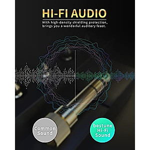 bestune 5Pcs Gold Plated Stereo Phone Screw-On Adapter 6.35mm (1/4 Inch) Male to 3.5mm (1/8 Inch) Female Audio Adapter