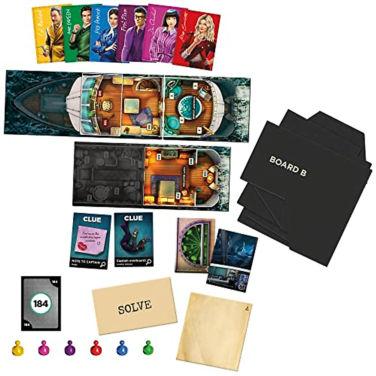 Clue Board Game Sabotage on The High Seas, Escape Room Game, Murder Mystery Games, Cooperative Family Board Game, 1-6 Players, 10+ (Amazon Exclusive)