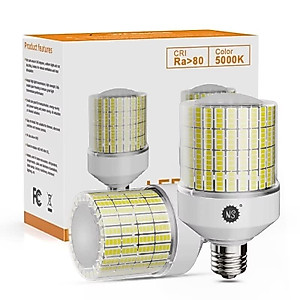 NS 2 Pieces 700W Equivalent 8800 Lumens 70W LED Corn Light Bulbs E26 /E39 Base 5000K Neutral White for Home Garden Garage Backyard Street Office Yard Warehouse Work Shop High Bay Gym Lighting