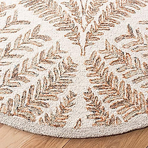SAFAVIEH Capri Collection 5' Round Ivory/Brown CPR208T Handmade Premium Wool Area Rug