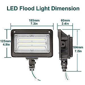 kadision LED Flood Light Outdoor with Dusk to Dawn Photocell, 50W 6500LM IP65 Waterproof Adjustable Knuckle Mount LED Flood Lights 5000K 100-277V ETL Listed