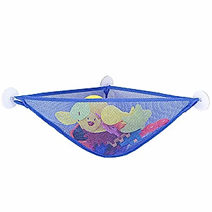 CHIL Bath Toy Organizer with 3 Strong Suction Cups Mounted Bath/Shower Caddy Storage Solution Bath Toy Storage Net & Bathroom Corner Shower Caddy Bag Bathroom Storage Bag