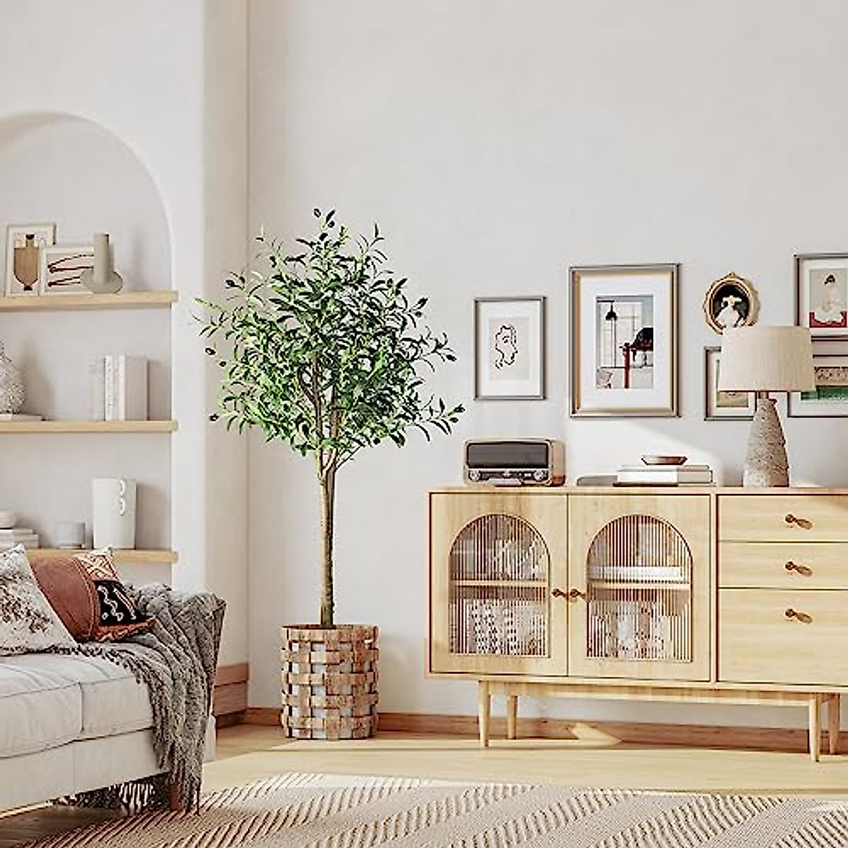 YOLEO 5FT Artificial Olive Tree Faux Tree with Lifelike Leaves Fake Plant for Living Room Bedroom Balcony Corner Office Decor