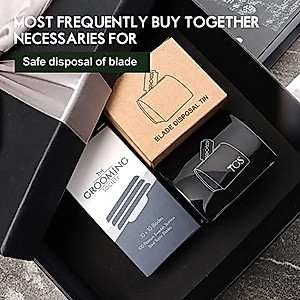 THE GROOMING SOCIETY Razor Blade Storage Bank,Safety Razor Blade Disposal Case,DE Blade Mail Box,for Storaging Used DE Safety Razor Blade (Black)