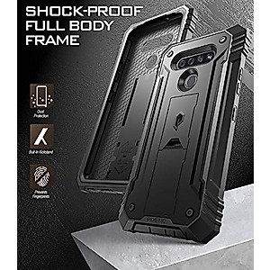 Poetic Revolution Series for LG K51 Case, LG Reflect Case, LG Q51 Case, Full-Body Rugged Dual-Layer Shockproof Protective Cover with Kickstand and Built-in-Screen Protector, Black