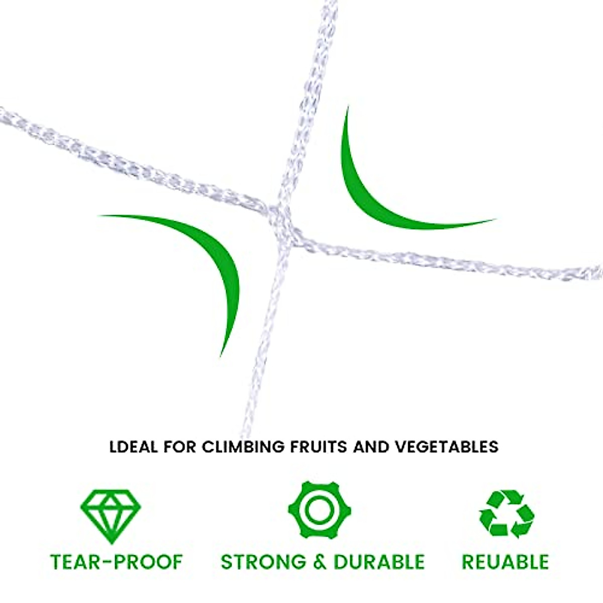 HOMEANING 5 x 15ft,1 Pack White Garden Trellis Netting,Heavy-Duty Polyester Grow Net, Plant Netting for Climbing Plants Outdoor,Vegetables, Fruits, and Flowers