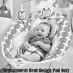 Replacement Pad for Fisher-Price See and Soothe Deluxe Bouncer - GDP73 ~ Gray Black Tan Colors ~ Bear Design