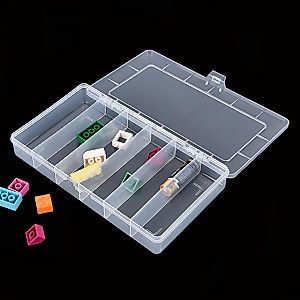 Farmer Mani 6 Grids Clear Plastic Organizer Box, Bead Storage Containers, Craft Organizers and Storage Beads Organizer, Art DIY, Crafts Jewelry Storage, Fishing Tackles, 2 PACK
