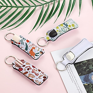 Valyria Sublimation Blanks Chapstick Holder Keychains Lipstick Holder Keychains Chapstick Holder Bulk (White-Rectangle (20 Pcs))