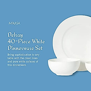 Mikasa 5225580 40 Piece Delray Bone China Dinnerware Set