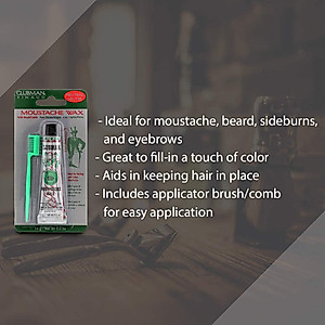 Clubman Moustache Wax with Brush Comb - Neutral 14g