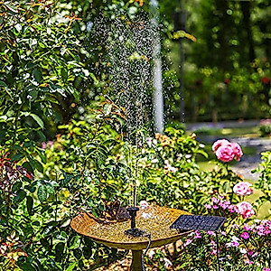 AISITIN DIY Solar Water Pump Kit, Solar Powered Water Fountain Pump with 6 Nozzles, DIY Water Feature Outdoor Fountain for Bird Bath, Ponds, Garden and Fish Tank
