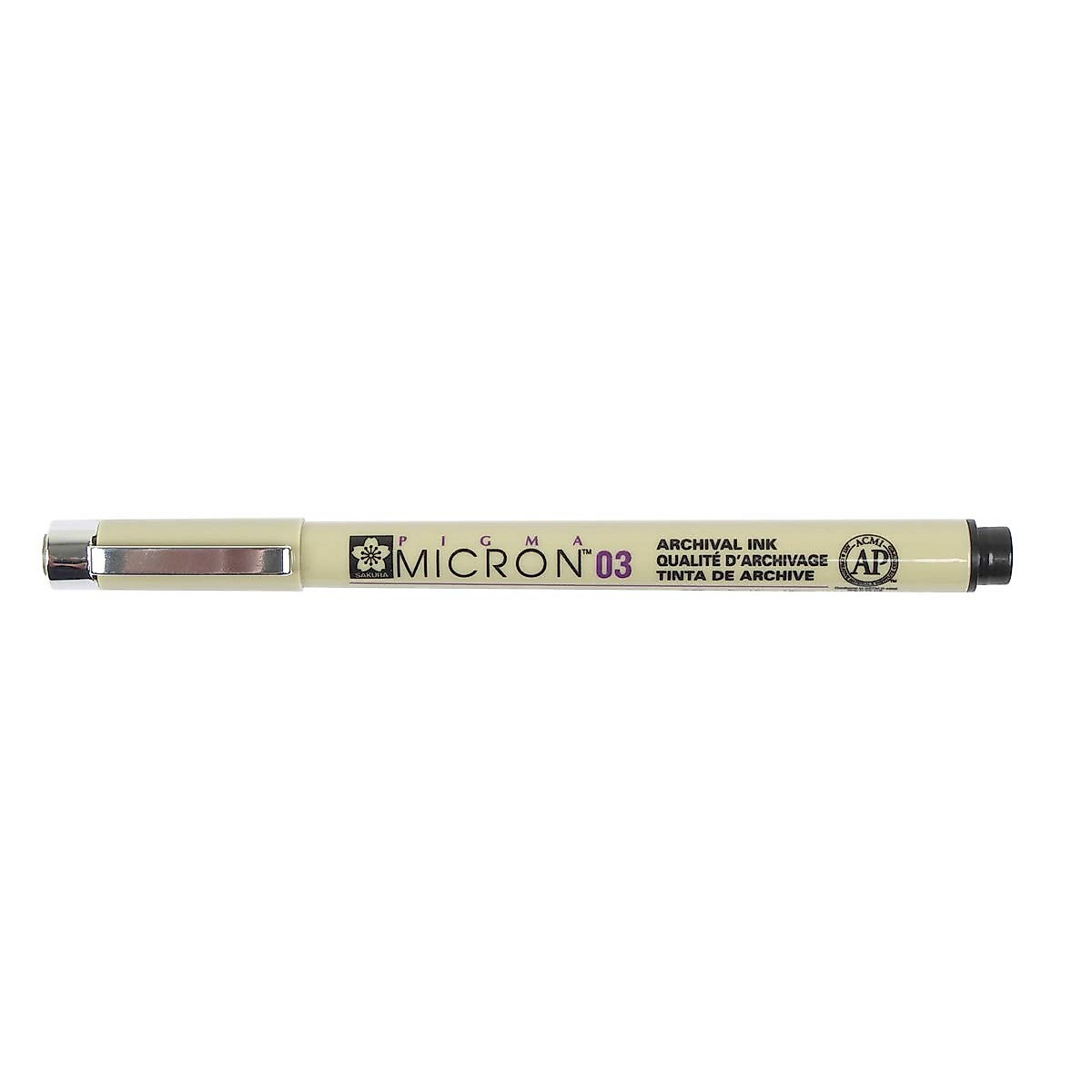 Sakura Pigma Micron 03 Black Pen 0.35mm Line Width Pack of 4 (03)