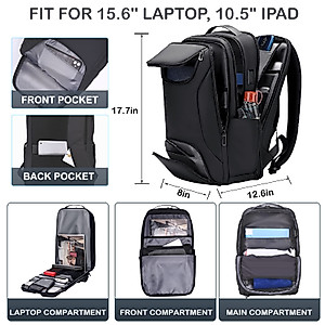 FENRUIEN Business Laptop Backpack for Men Fits 15.6 Inch, 4-layer Waterproof Backpack Computer Bag Daily with USB Charging for School Work Office College Airplane