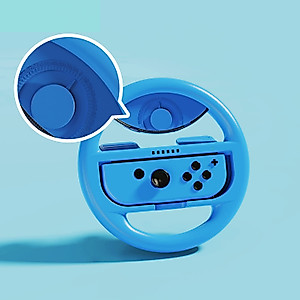 momen Switch Steering Wheel for Switch Controllers, Switch Racing Wheel Handle Kit for Joy-Con Controllers 4 Pack Perfect for Switch Rracing Game (Black, Blue, Red)