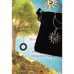 Smiling Wisdom - Sun Heartfelt Ordinary Summer Day Greeting Card and Sun Keepsake Gift Set - Woman, Daughter, Granddaughter, Sister - Blue Green Abalone Sun