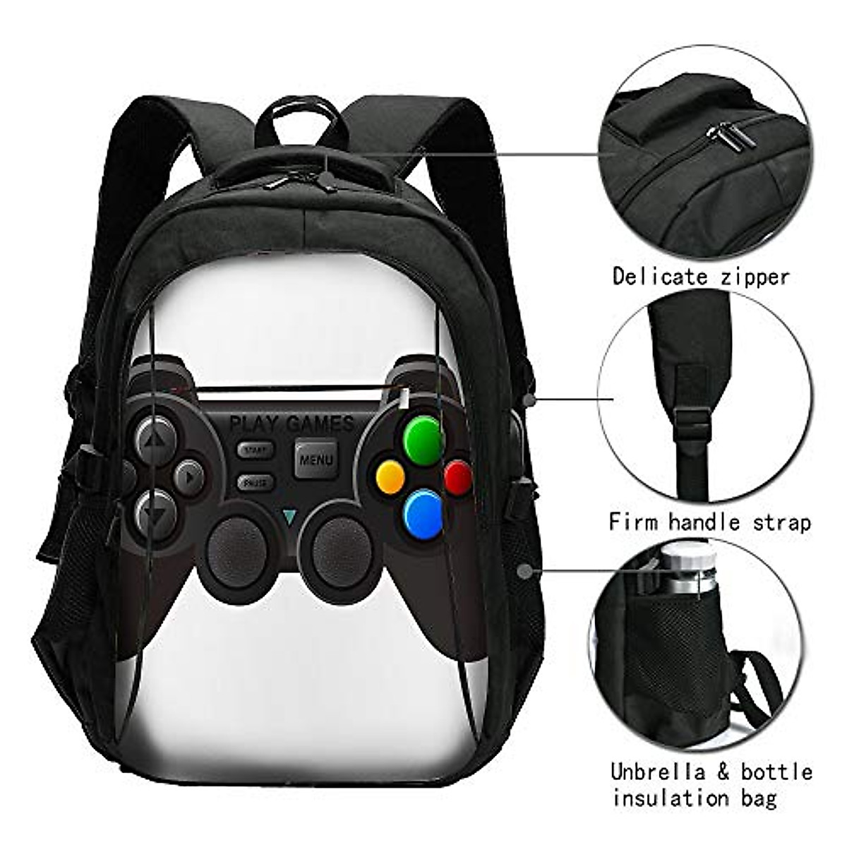 Swono Game Controller Backpack with Usb Port School Work Backpack for Women Men