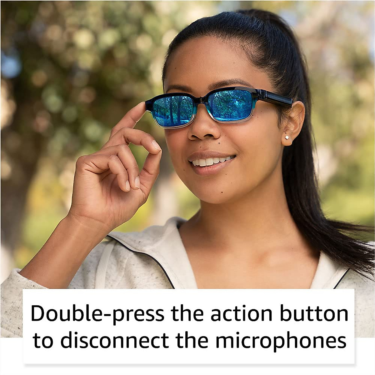 Echo Frames (2nd Gen) | Smart audio sunglasses with Alexa | Pacific Blue with polarized sunglass lenses