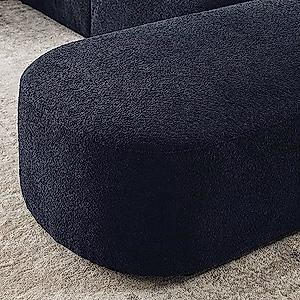 KIVENJAJA Modular Sectional Sofa, U-Shaped Couch with Double Chaise & Pillows, Modern Minimalist Boucle Fabric Large Comfy Cloud Sofas, Living Room Furniture Sets, 117 inch, Black