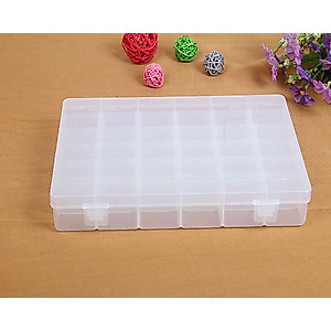 Adjustable 36 Compartment Slot Clear Plastic Storage Craft Box Organizer Container Case Tool for Jewellery Hair and Make Up Comestic Accessories